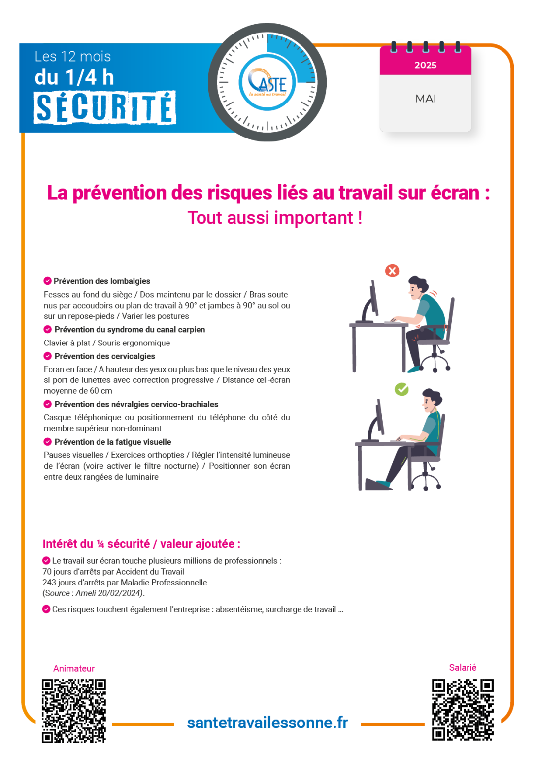 Travail sur écran : prévenir les risques • ASTE